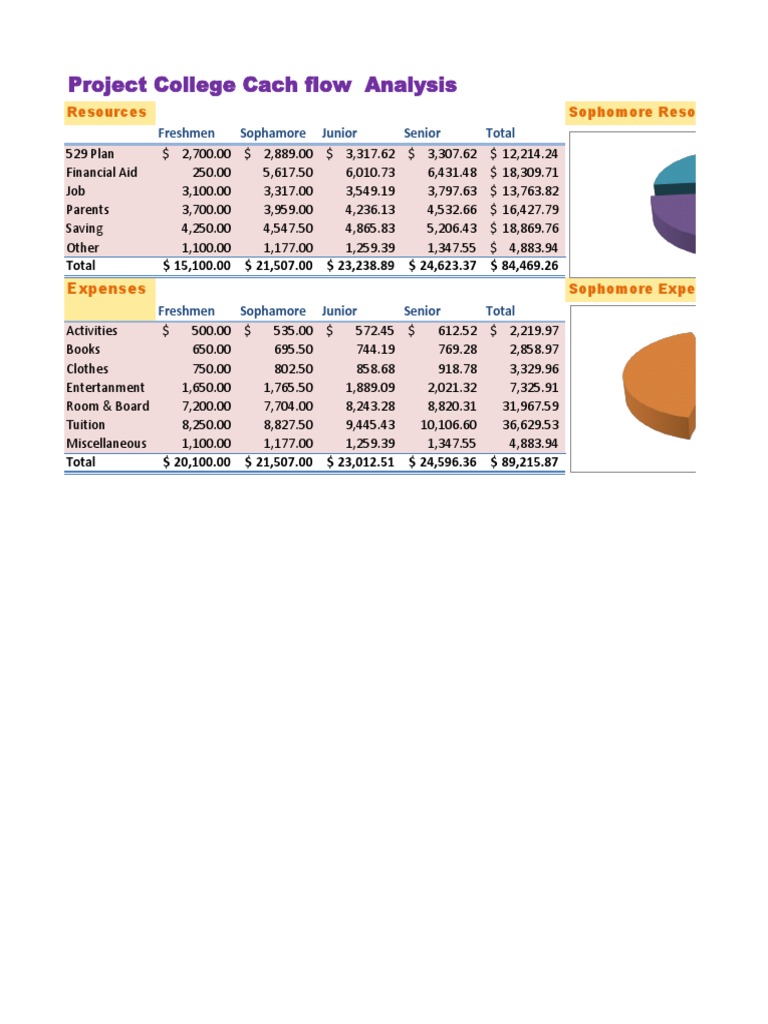 College Cash Flow Analysis Overview | PDF