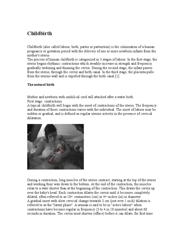 Child Birth and The Natural Birth | PDF | Childbirth | Caesarean Section