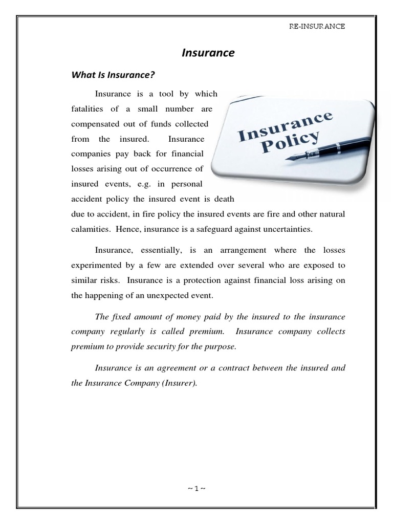 Overview of Reinsurance Types and Objectives | PDF | Business | Law