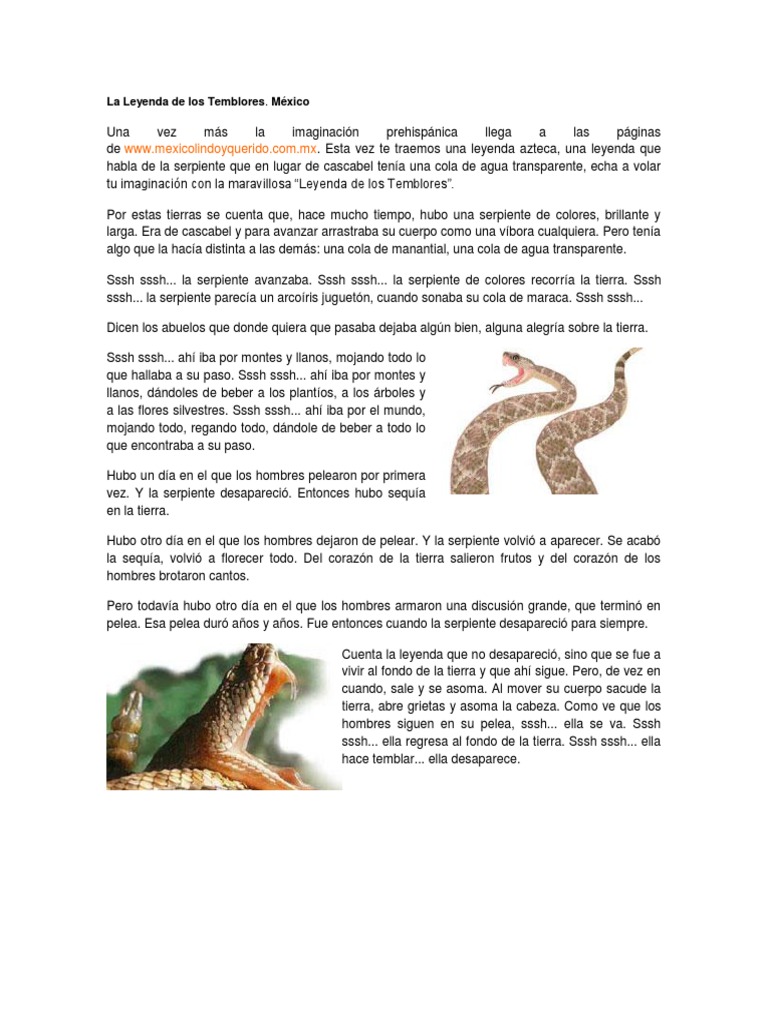 La Leyenda de Los Temblores | PDF