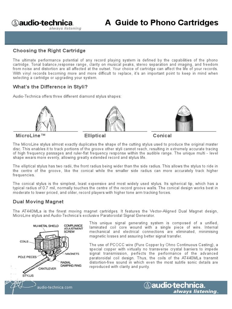 A Guide To Phono Cartridges | PDF | Gramophone Record | Phonograph