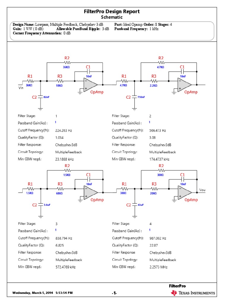 Filterpro Design Report: Schematic | PDF | Computers