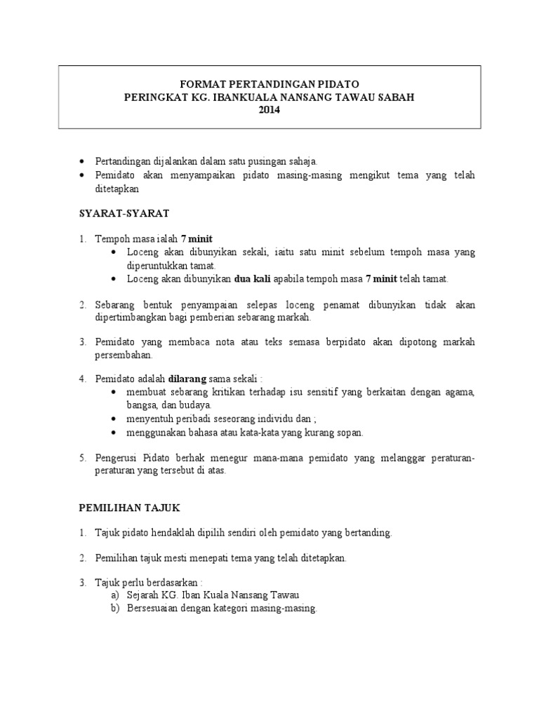 Format Dan Peraturan Pidato | PDF | Ilmu Sosial