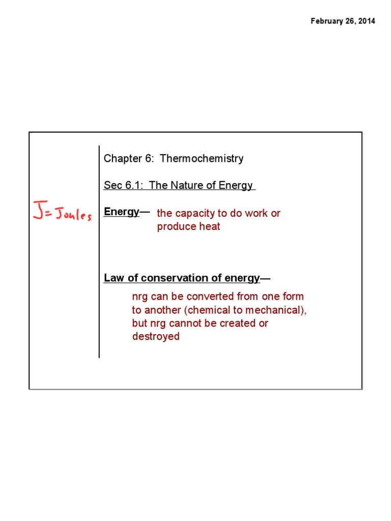 CH 6 Notes Part 1 | PDF | Heat | Enthalpy