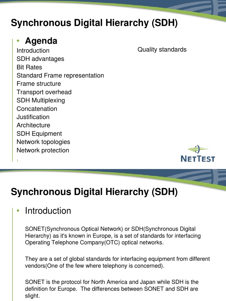 Synchronous Digital Hierarchy (SDH) | PDF | Data Transmission | Internet Protocols