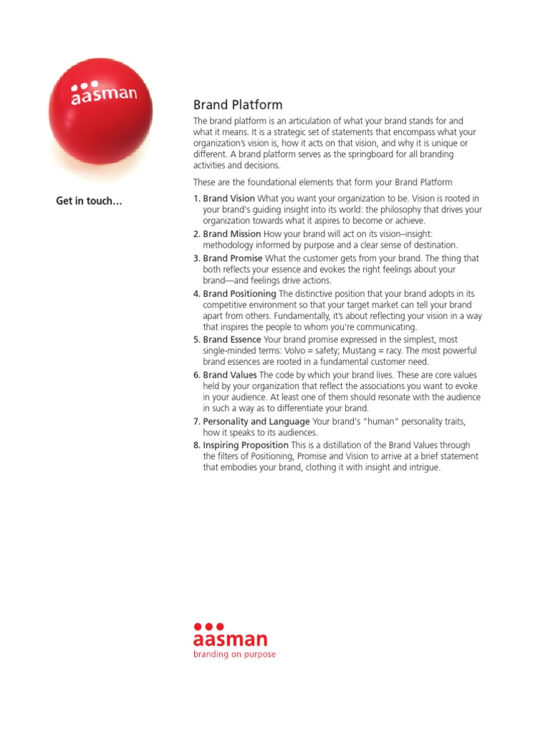 Understanding Brand Platform Components | PDF