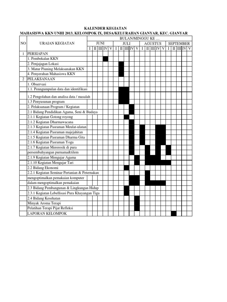 Kalender Kegiatan | PDF