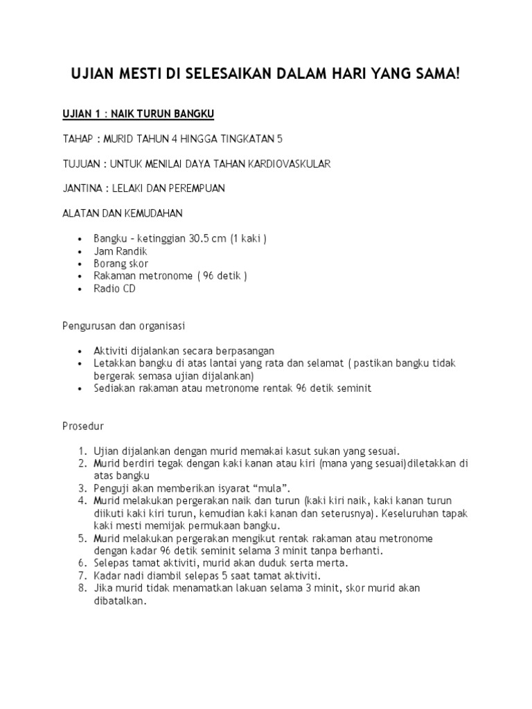 Prosedur Ujian Segak | PDF