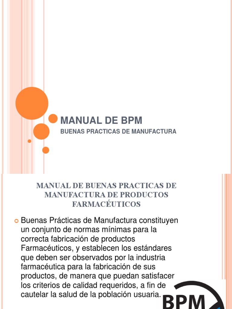 Manual de BPM | PDF | Esterilización (Microbiología) | Calidad (comercial)