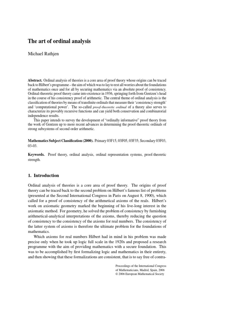 ICM Vol 2 03 | PDF | Formalism (Deductive) | Metalogic