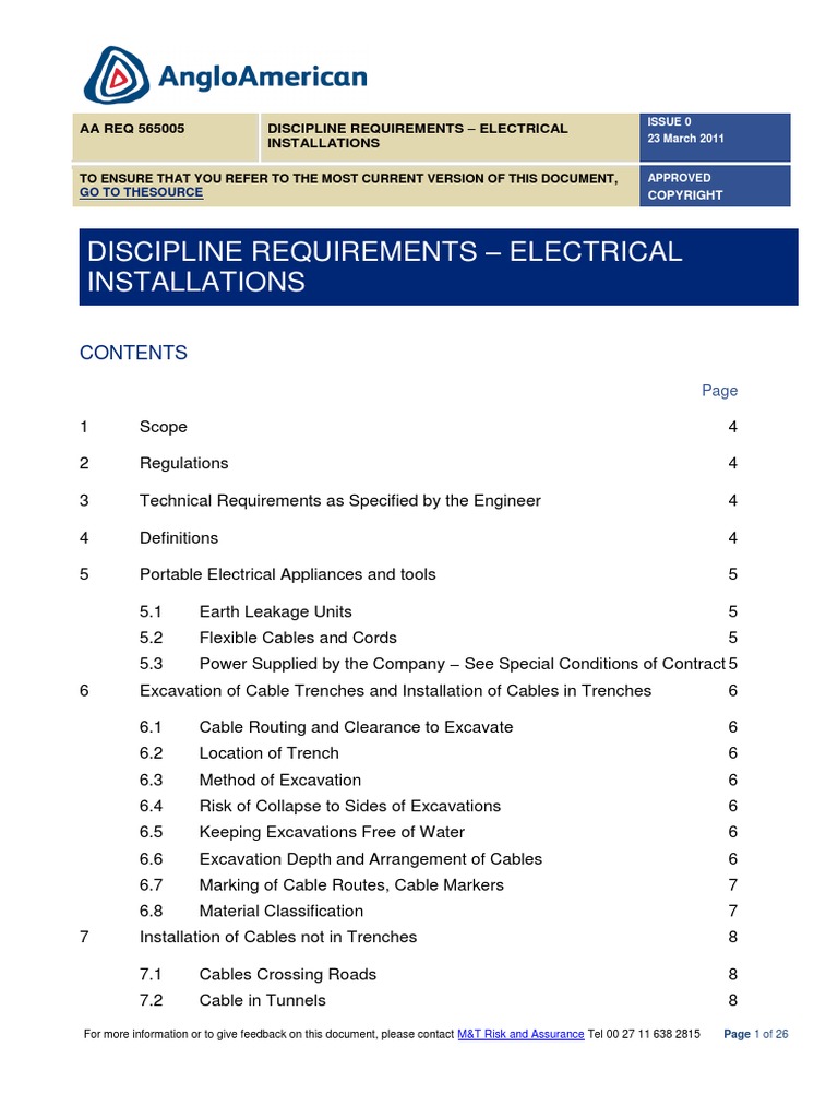 REQ 565005 Electrical Installations | PDF | Electrical Wiring | Ac ...
