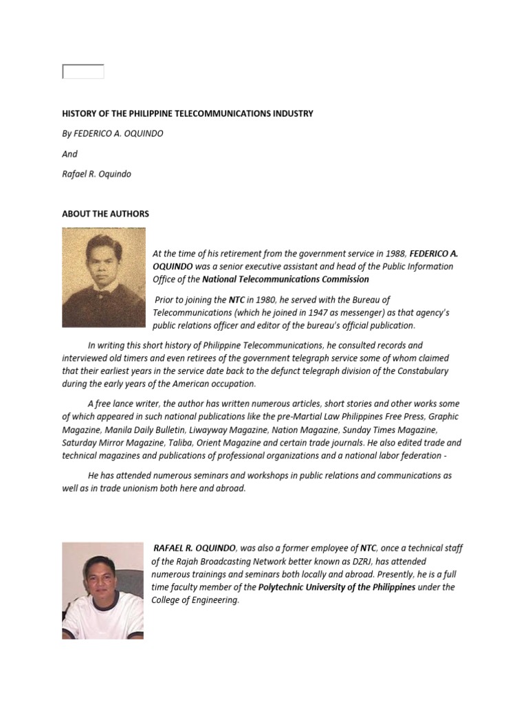 History of The Philippine Telecommunications Industry | PDF ...