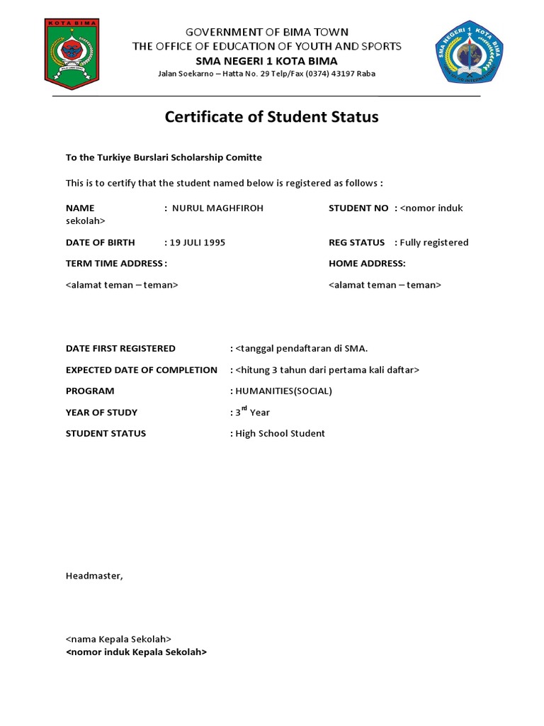 High School Student Certification | PDF