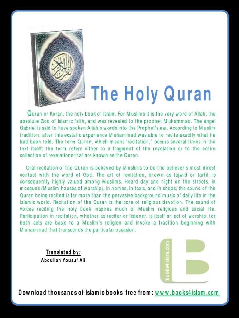Al Quran (English) | PDF | Abrahamic Religions | Theology
