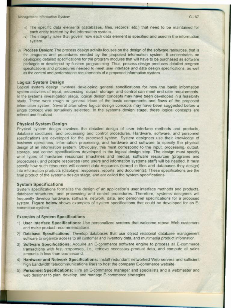 Logical System Design: Manag T Info Ation System C - 67 | PDF ...