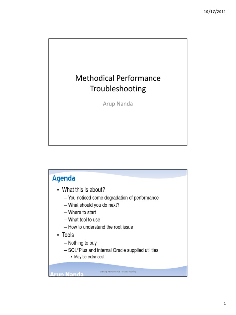Methodical Performance Troubleshooting | PDF | Oracle Database | Troubleshooting