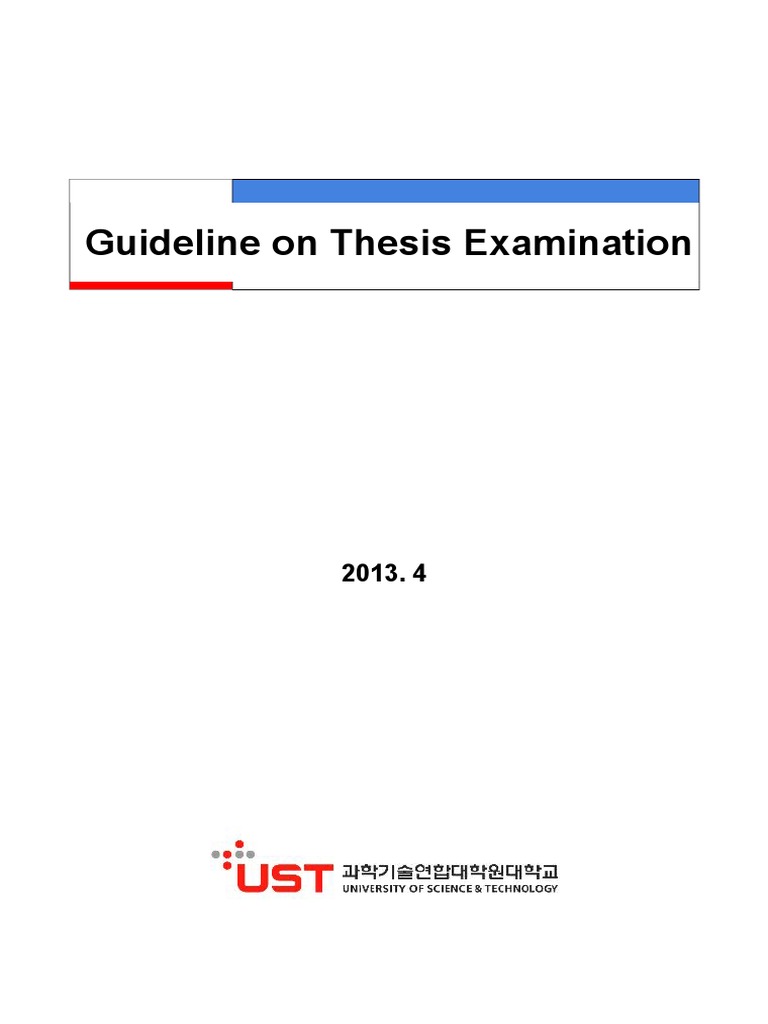 Guidelines for Thesis Examination at the University of Science and ...