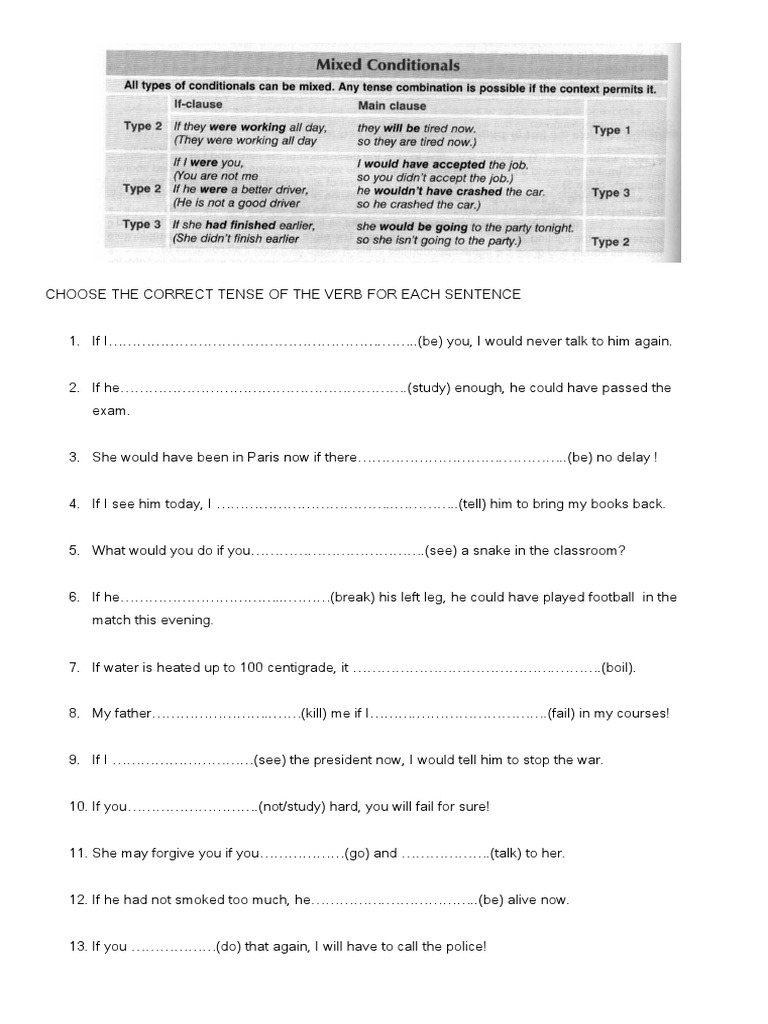 Mixed Conditionals | PDF
