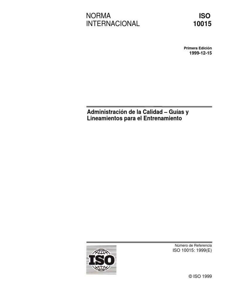 Norma.ISO.10015.1999.espanol.pdf | Organización internacional para la estandarización | Calidad ...