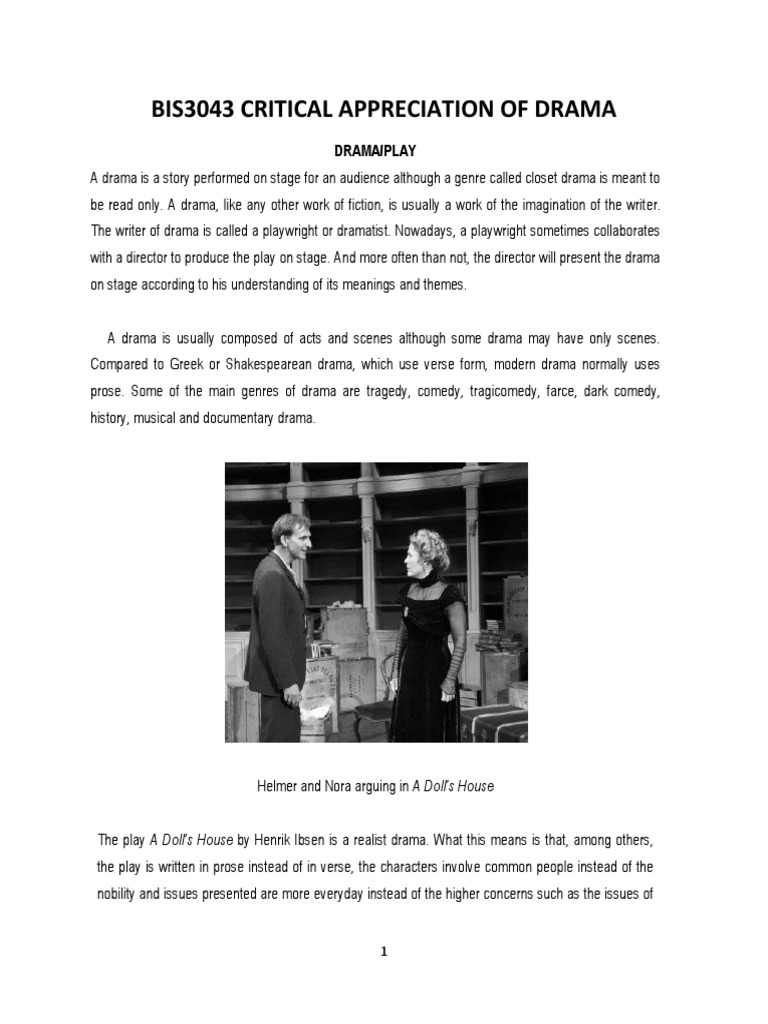 Critical Appreciation of Tragic Drama | PDF | Oedipus | Theatre