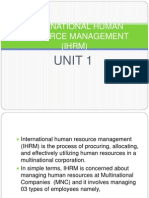 Unit - 1 Morgan'S Model To Define Ihrm | PDF | Human Resource Management | Globalization