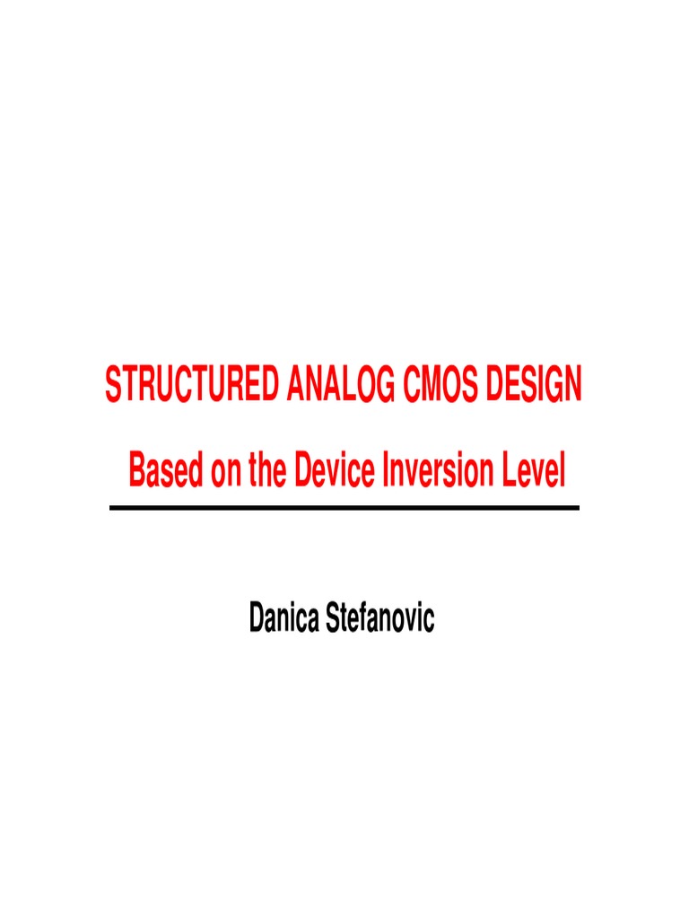 Structured Analog CMOS Design Overview | PDF | Cmos | Mosfet