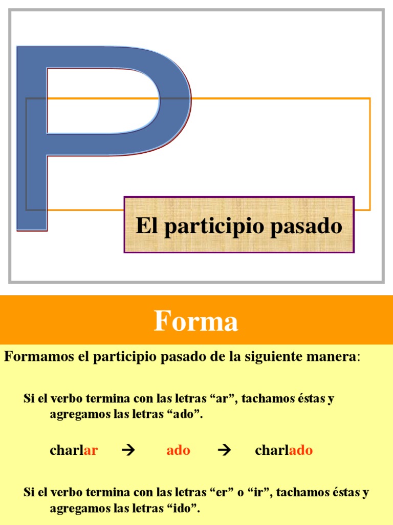 Cómo formar y usar el participio pasado | PDF | Verbo | Tipología ...