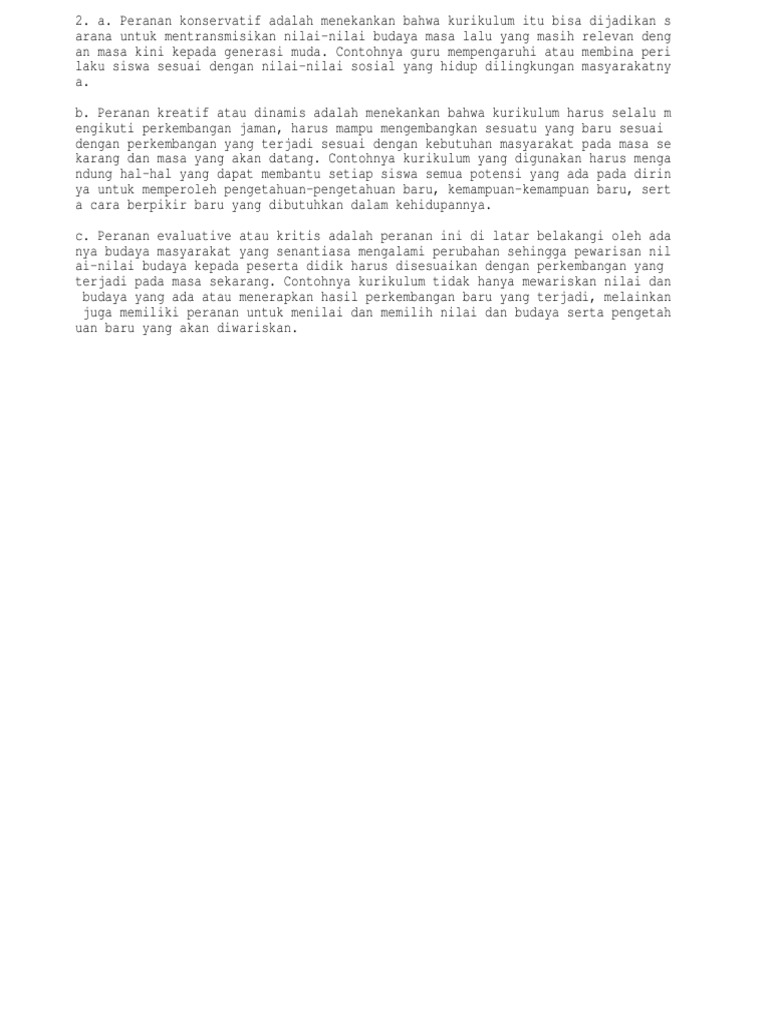 Contoh Peranan Kurikulum | PDF | Sejarah