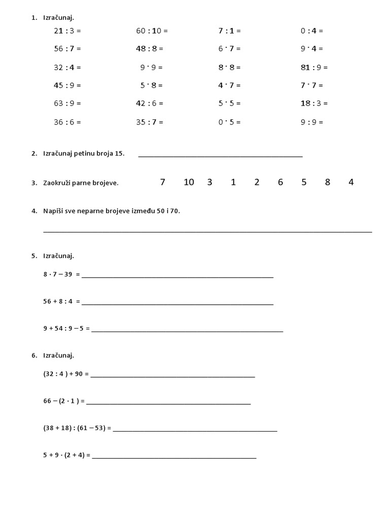 Matematika 2 - Mnozenje i Deljenje - Textualni