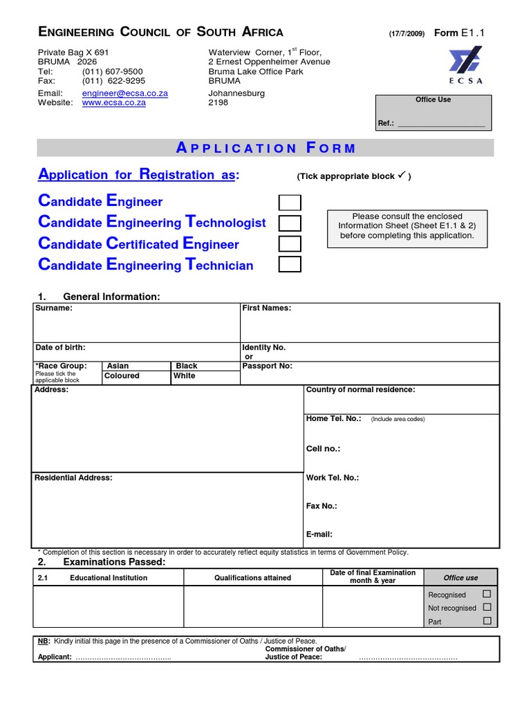 1E ECSA Candidate Appform | PDF | Fine (Penalty) | Payments