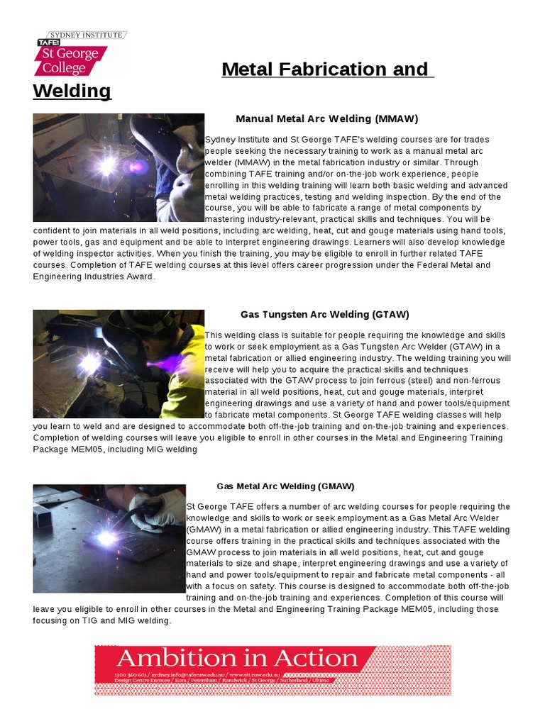 Welding Course Information | PDF | Welding | Construction