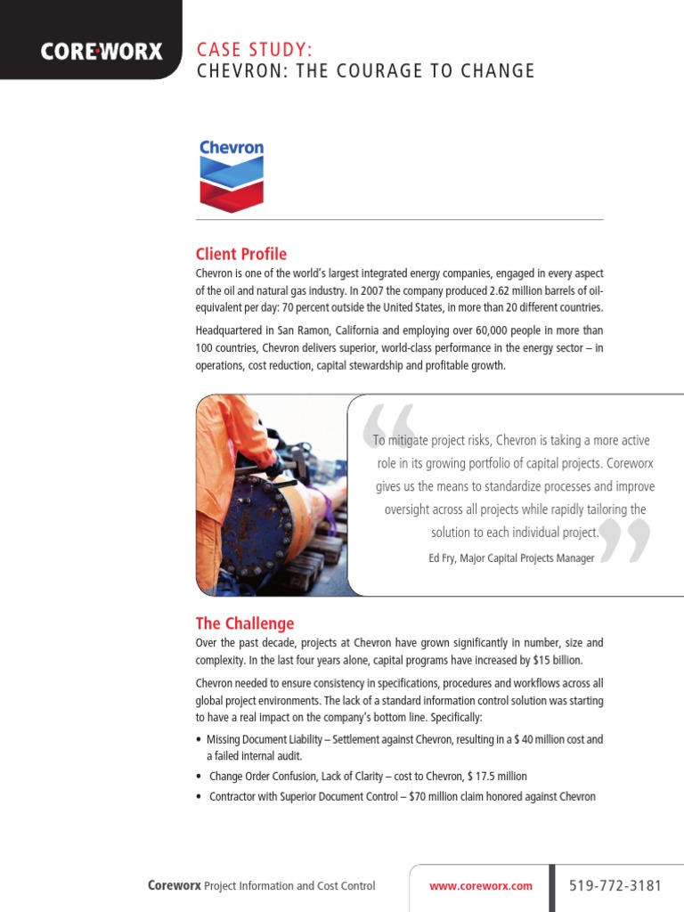 Chevron Case Study 2010 | Chevron Corporation | Business Process | Free ...