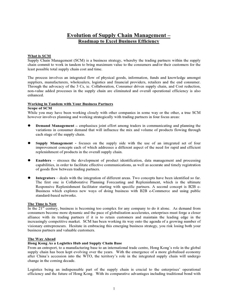 Evolution of SCM | PDF | Supply Chain Management | Supply Chain
