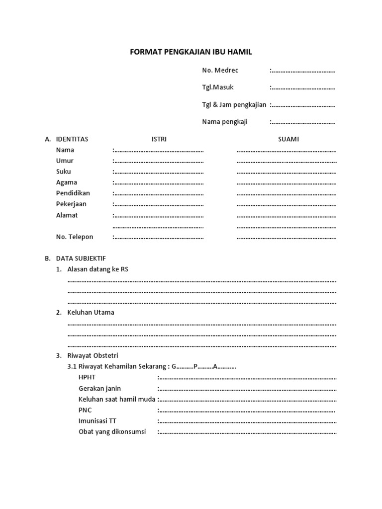 Format Anamnesa | PDF