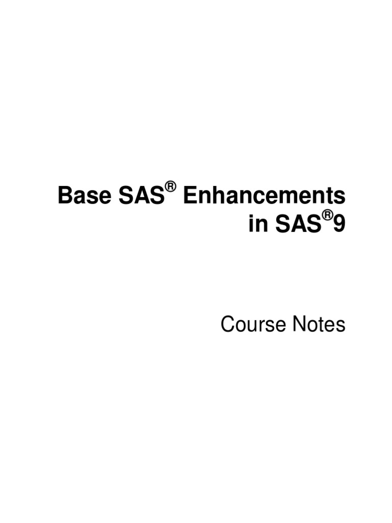 Base Sas Notes | PDF | Sas (Software) | Thread (Computing)