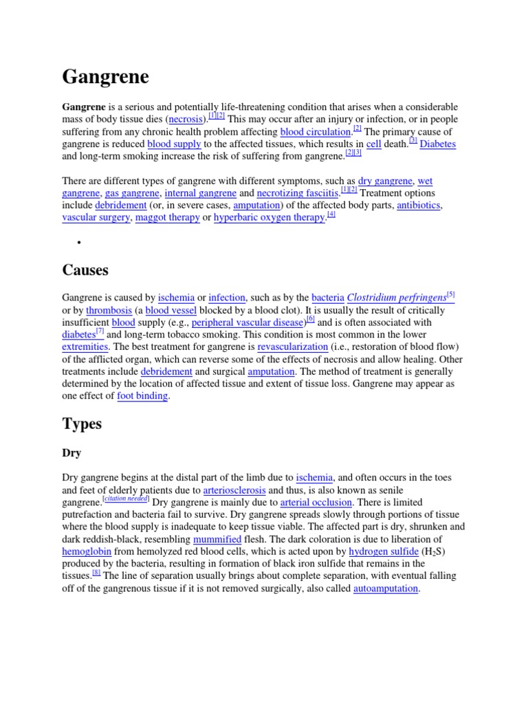 Gangrene | PDF | Health Sciences | Medical Specialties