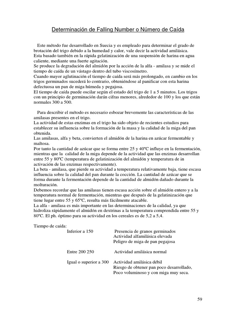 Falling Number | PDF | Panes | Almidón