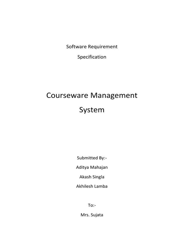 Courseware Management System: Software Requirement Specification ...