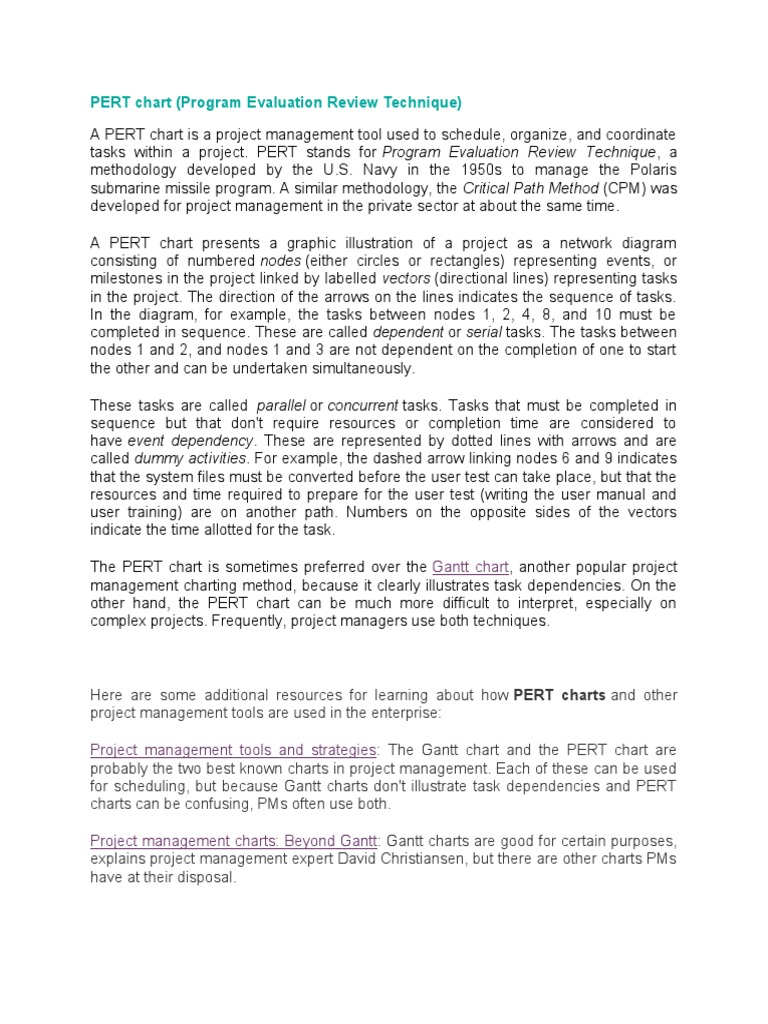 PERT Chart (Program Evaluation Review Technique) | Download Free PDF ...