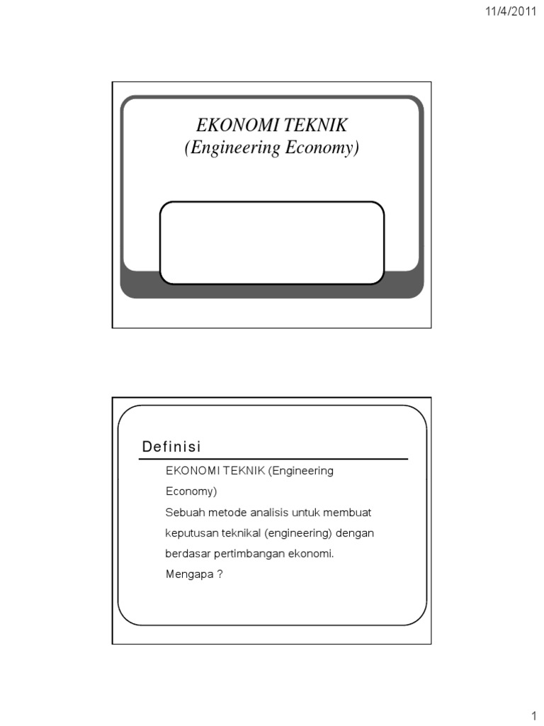 Ekonomi Teknik Compatibility Mode | PDF