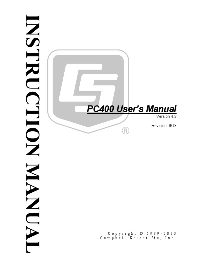 PC400 User's Manual: Revision: 9/13 | PDF | Keyboard Shortcut | Button ...