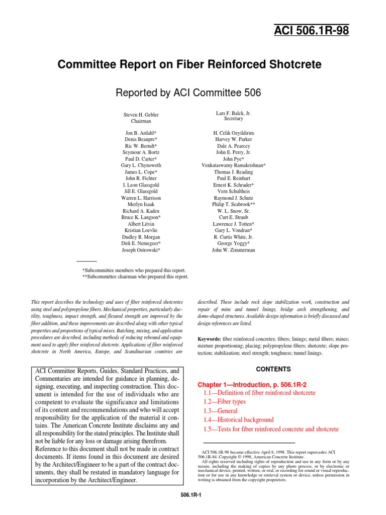 ACI 506.1R-98: Reported by ACI Committee 506 | PDF | Concrete ...