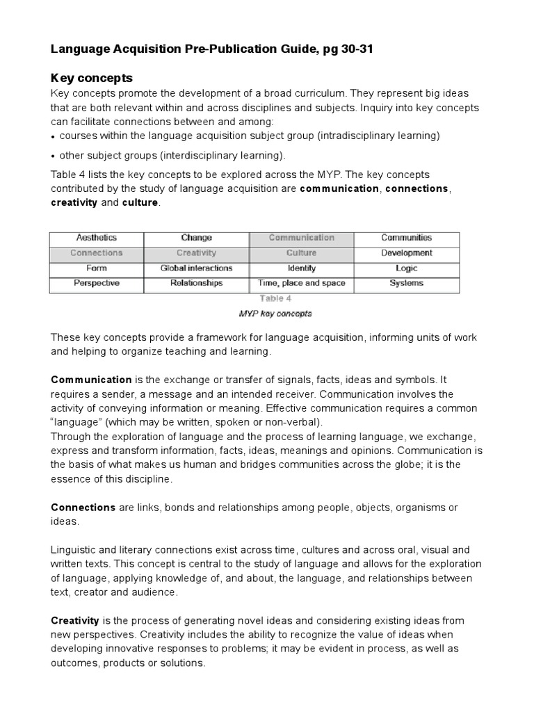 Key Concepts in Language Acquisition | PDF | Concept | Linguistics