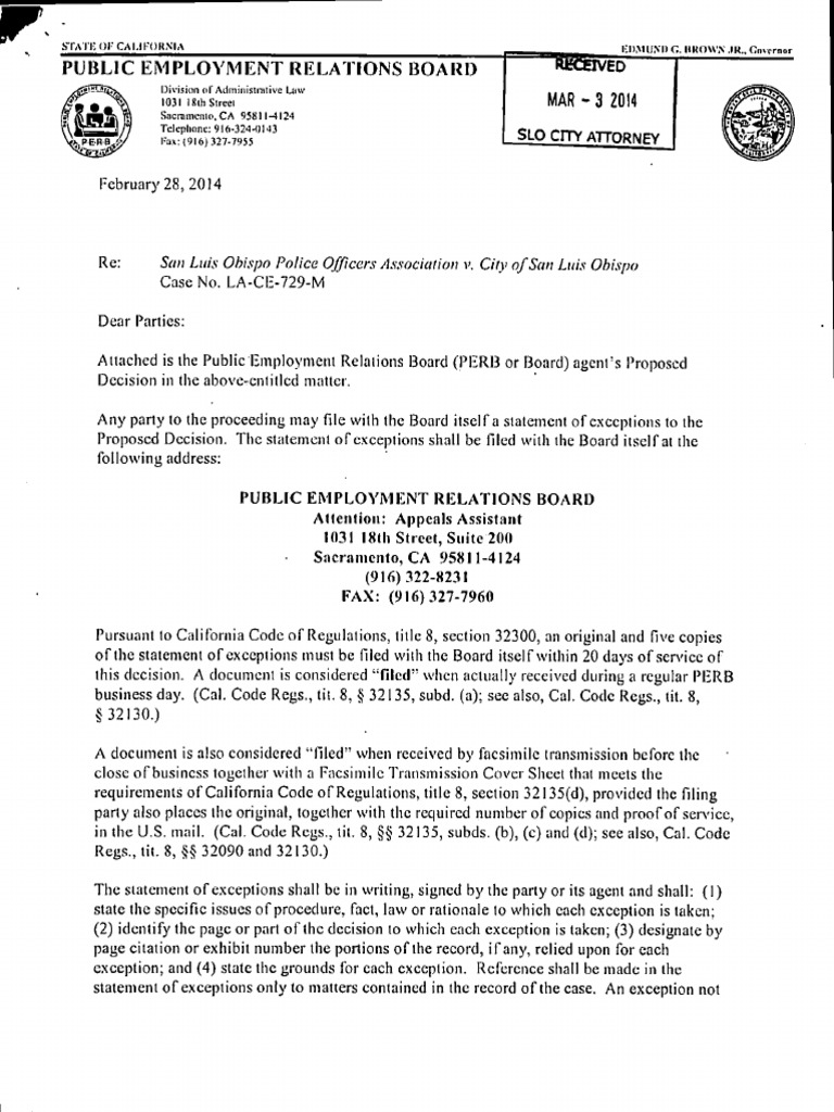 PERB Proposed Decision | PDF | National Labor Relations Act | Employment