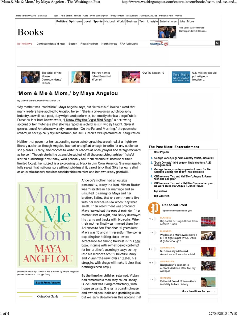 Books: Mom & Me & Mom,' by Maya Angelou | PDF | Business
