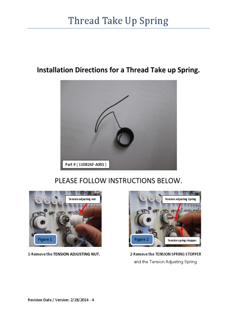 Part Direction - Thread Take Up Spring | PDF
