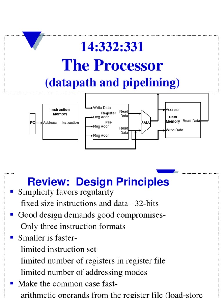 The Processor: (Datapath and Pipelining) | PDF | Instruction Set | Central Processing Unit