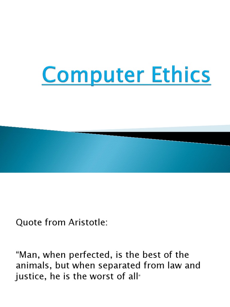Computer Ethics | PDF | Copyright Infringement | Security Hacker