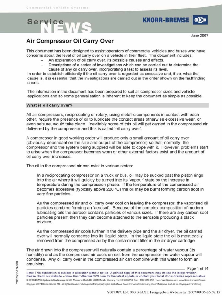 Compressor Oil Carry Over | PDF | Foreign Language Studies