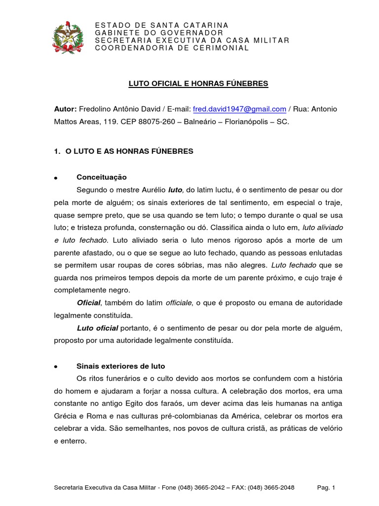 Texto Luto Oficial | PDF | Bandeira | Luto
